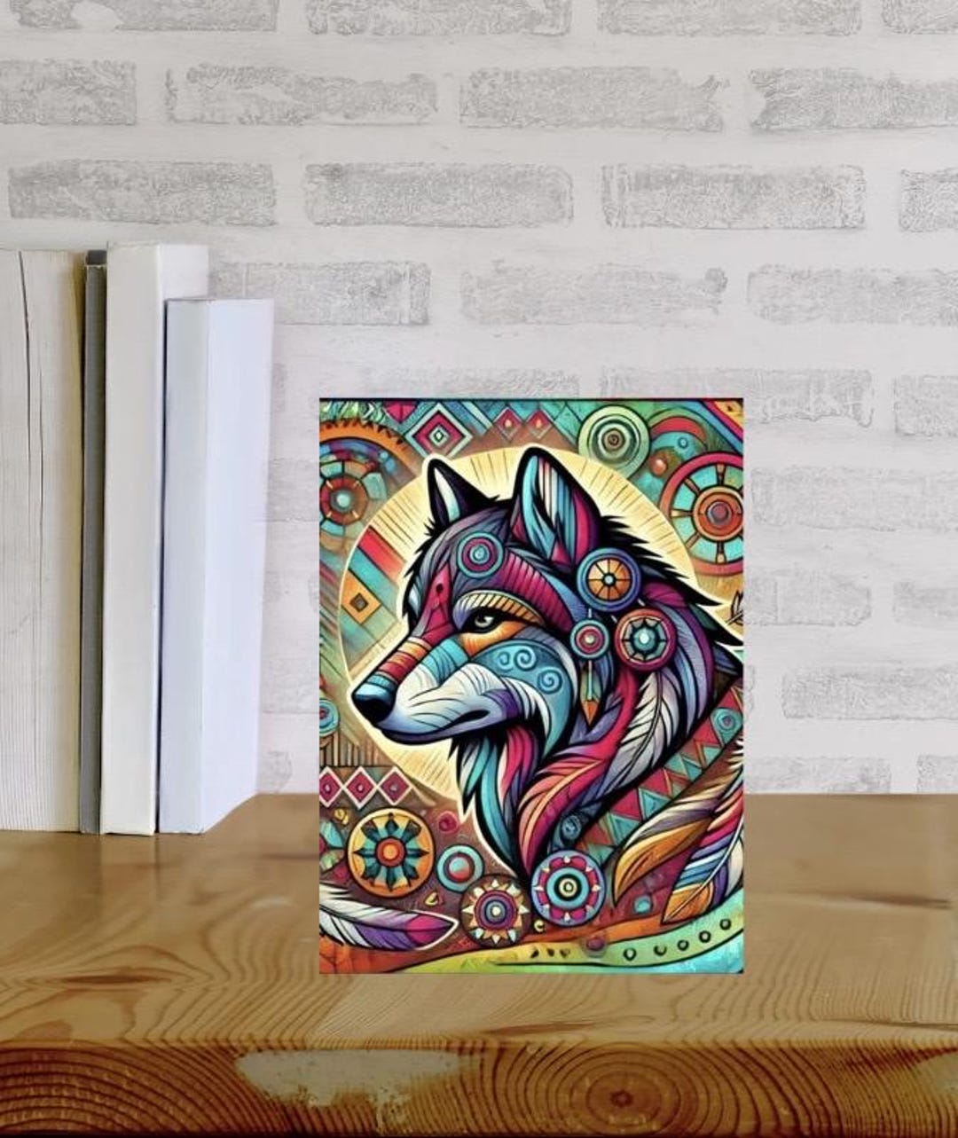 Tribal Wolf Art Greeting Cards Pack of 10 Blank 5x7 Note Cards With ...