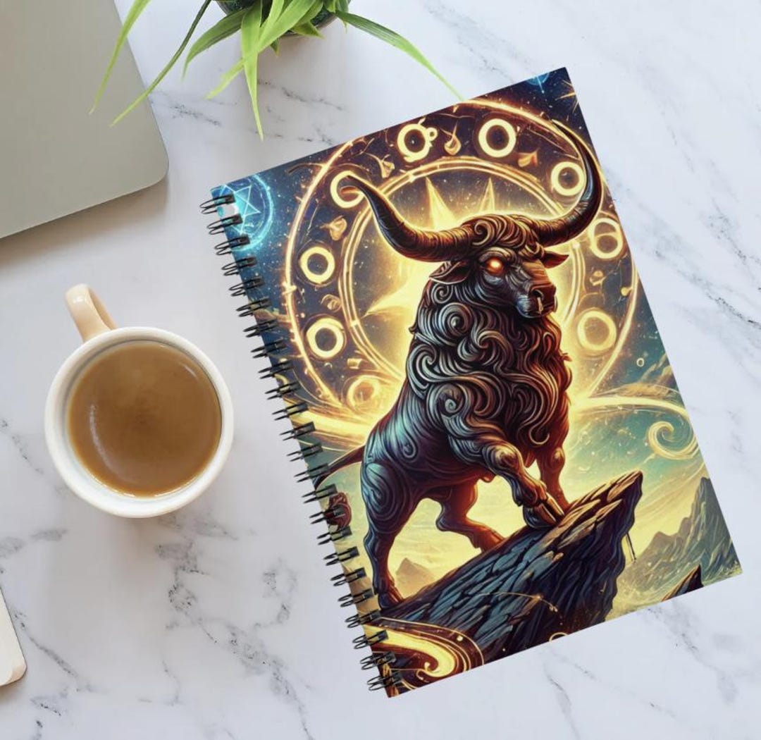 Taurus Notebook, Birthday Gift - Spiral Journal, Ruled Diary, Zodiac ...