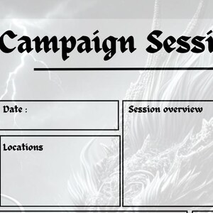 Printable Dungeons & Dragons Themed Session Notes – Dragon Graphic ...