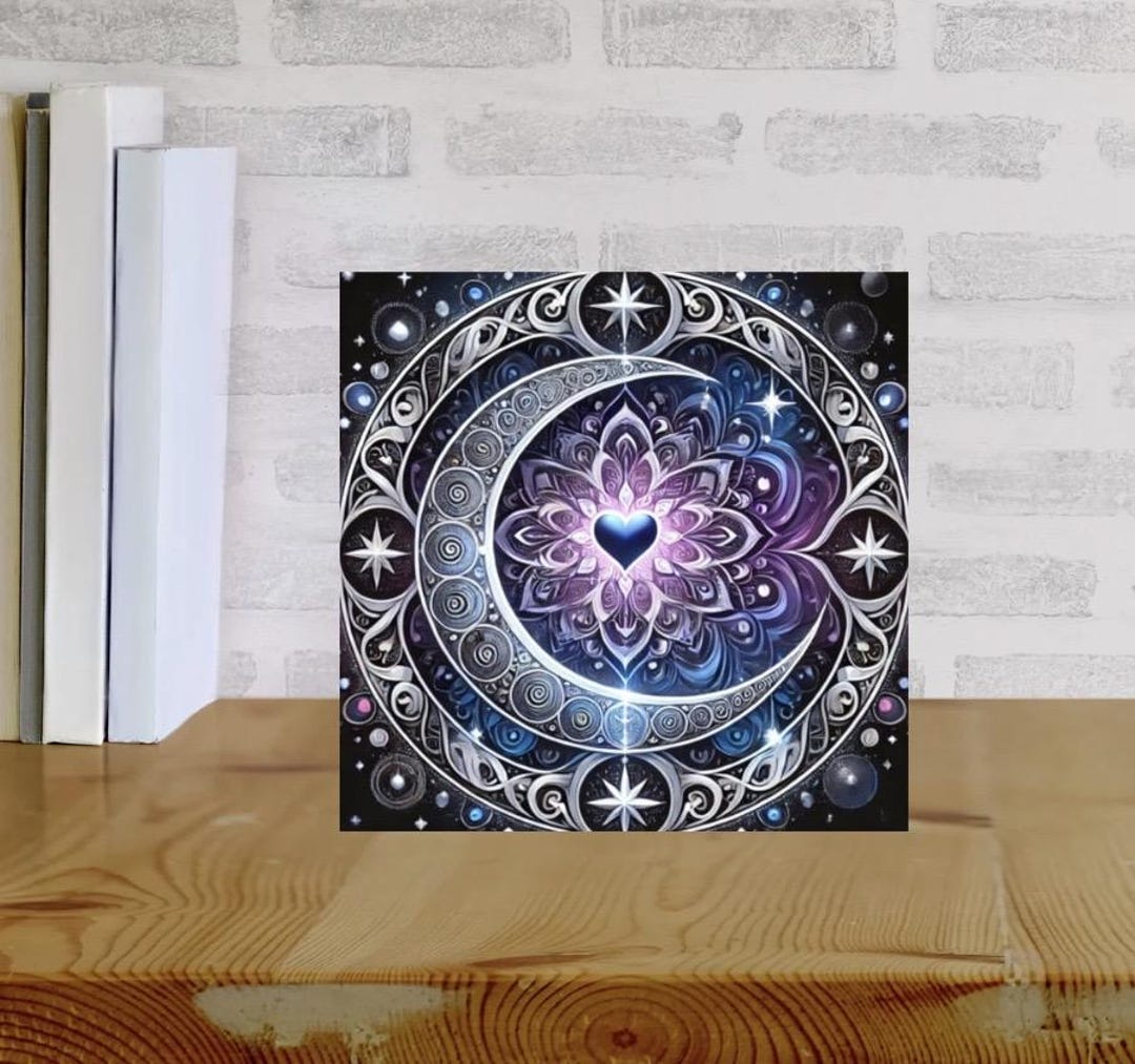 Celestial Moon & Stars Greeting Cards: Cosmic Heart Stationery Set - Etsy