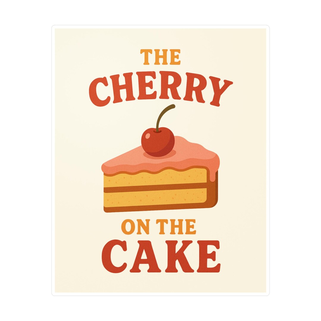 Retro Cherry Cake Vinyl Decals - Cute Decorations for Home, Gifts ...