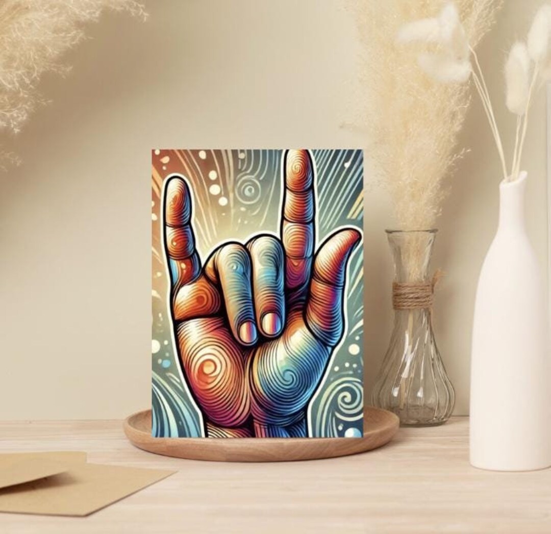 I Love You ASL Art Greeting Cards - Pack of 10 Blank Note Cards - Etsy