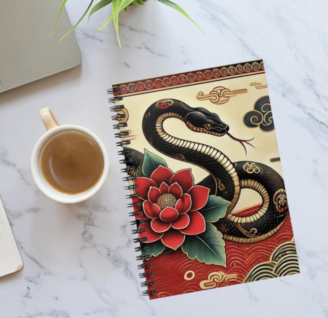 Snake Year Spiral Notebook - Lined, Snake Journal, Chinese Zodiac Diary ...