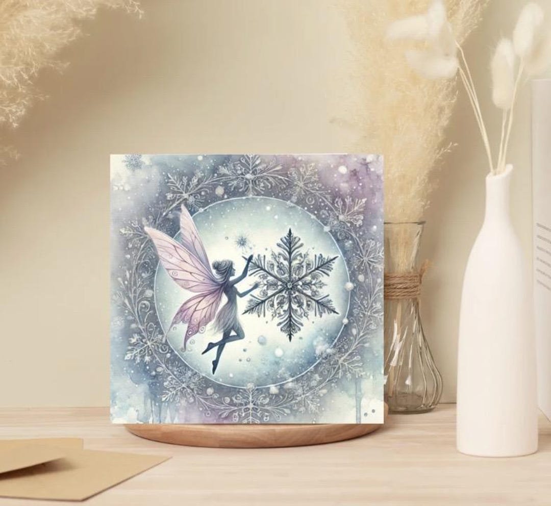 10 Pack Winter Fairy Greeting Cards - Blank 5x5 Holiday Note Cards With ...