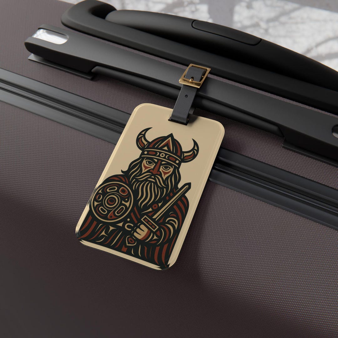 Viking Warrior Luggage Tag, Travel Accessory, Adventure Gift, Unique ...