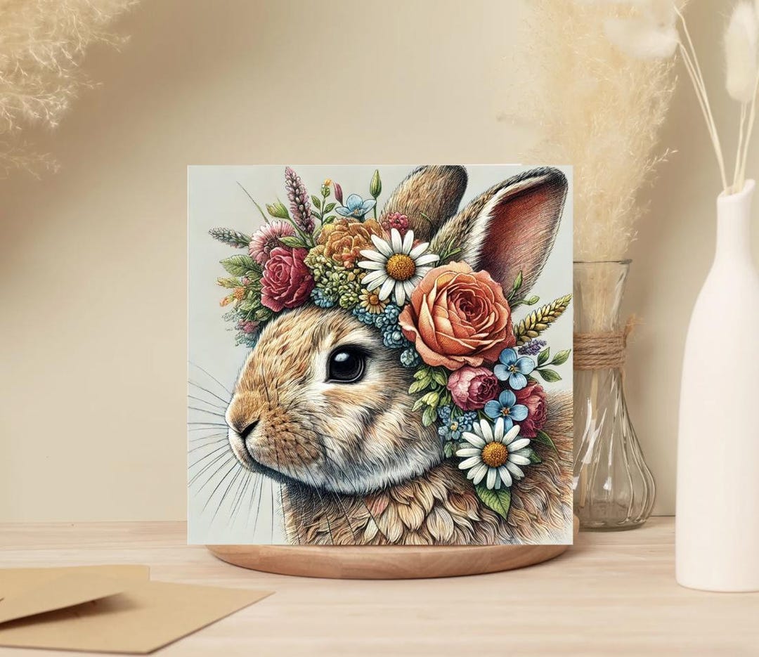 10 Pack Spring Bunny Greeting Card Pack - Blank Inside, Ideal for Any ...