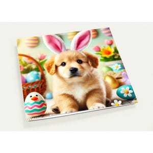 10 Pack Cute Puppy Easter Cards - Golden Retriever Easter Greeting ...