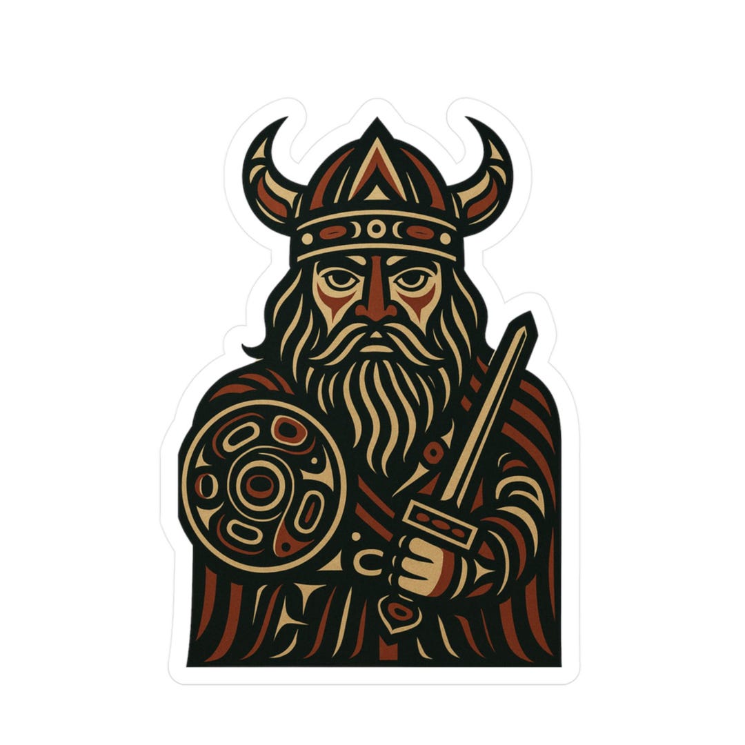Viking Warrior Kiss-cut Vinyl Decals, Nordic Stickers, Viking Decor ...