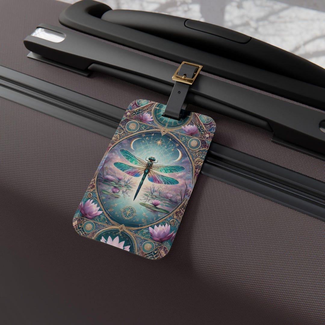 Bohemian Dragonfly Luggage Tag: Acrylic Travel Accessory - Etsy