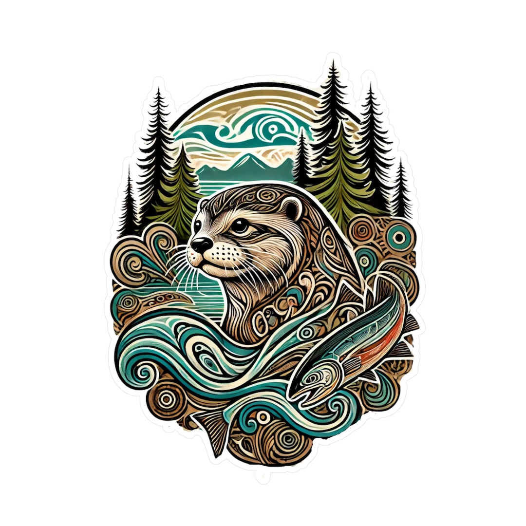 Otter Vinyl Decal: Nature-inspired Sticker for Water Bottles - Etsy