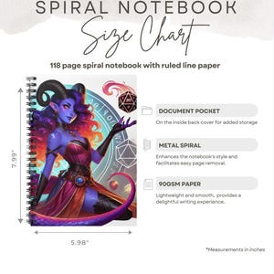 Tiefling Notebook, Spiral Journal, D&D RPG Diary, 20 Sided Dice, Lined ...
