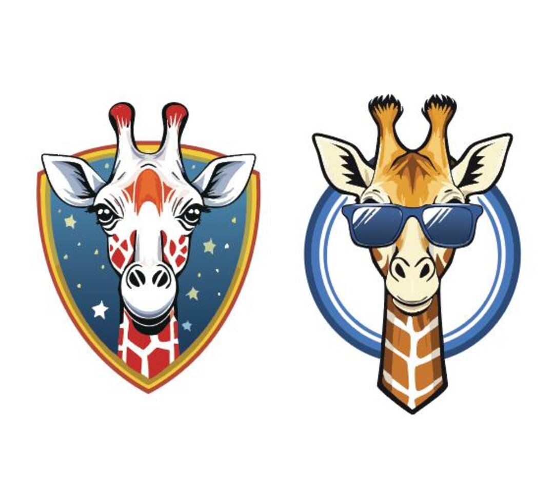 Set of 9 Giraffe Sports Team Logo Digital Png Svg Pdf Files - Etsy