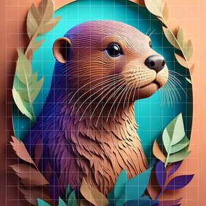 Colorful Otter PNG, Animal Art (digital Download) - Etsy