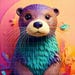 Colorful Otter Digital Art Cute Animal Art for Avatars Otter Screen ...