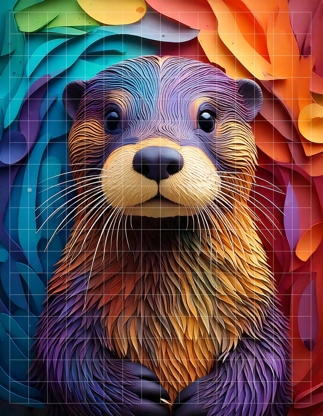 Colorful Otter Digital Art Cute Animal Art for Avatars Otter Screen ...