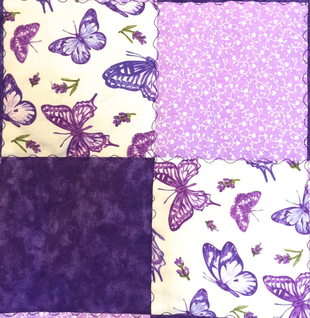 Girl Quilt With Purple Butterflies - Etsy