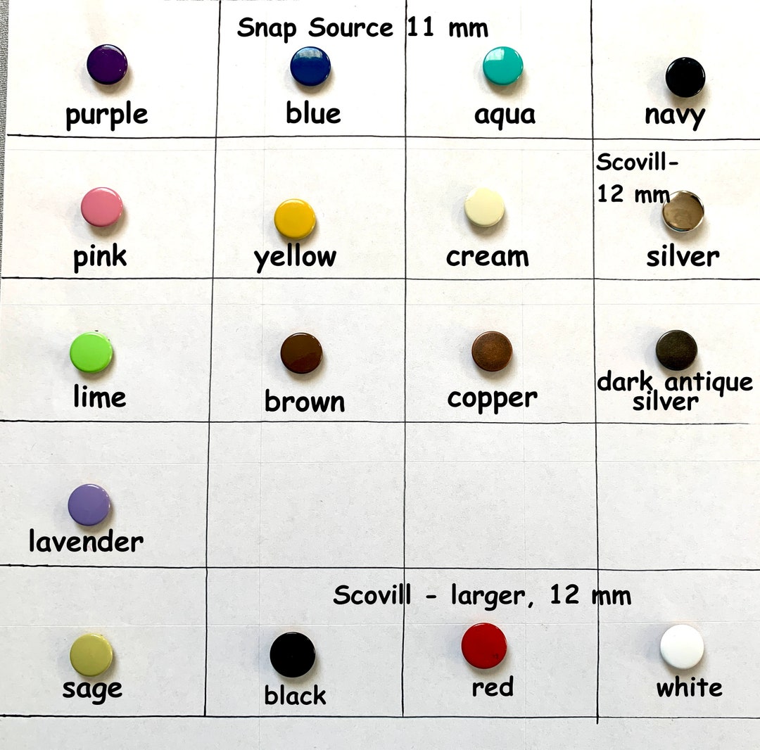 50 Sets Colored Gripper Snaps Size 16 (11 Mm) No Sew Fasteners - Etsy