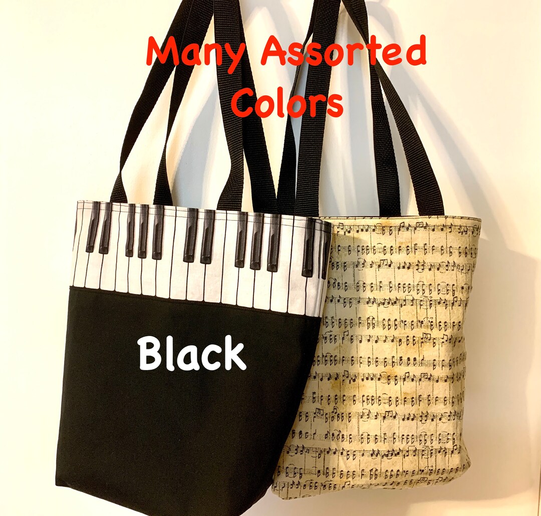 Tote Bag With Piano Keys in Black and Assorted Colors - Etsy