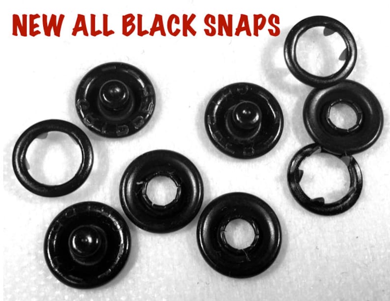 Black Gripper Snaps Size 16 - Etsy