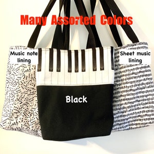Tote Bag With Piano Keys in Black, and Assorted Colors - Etsy