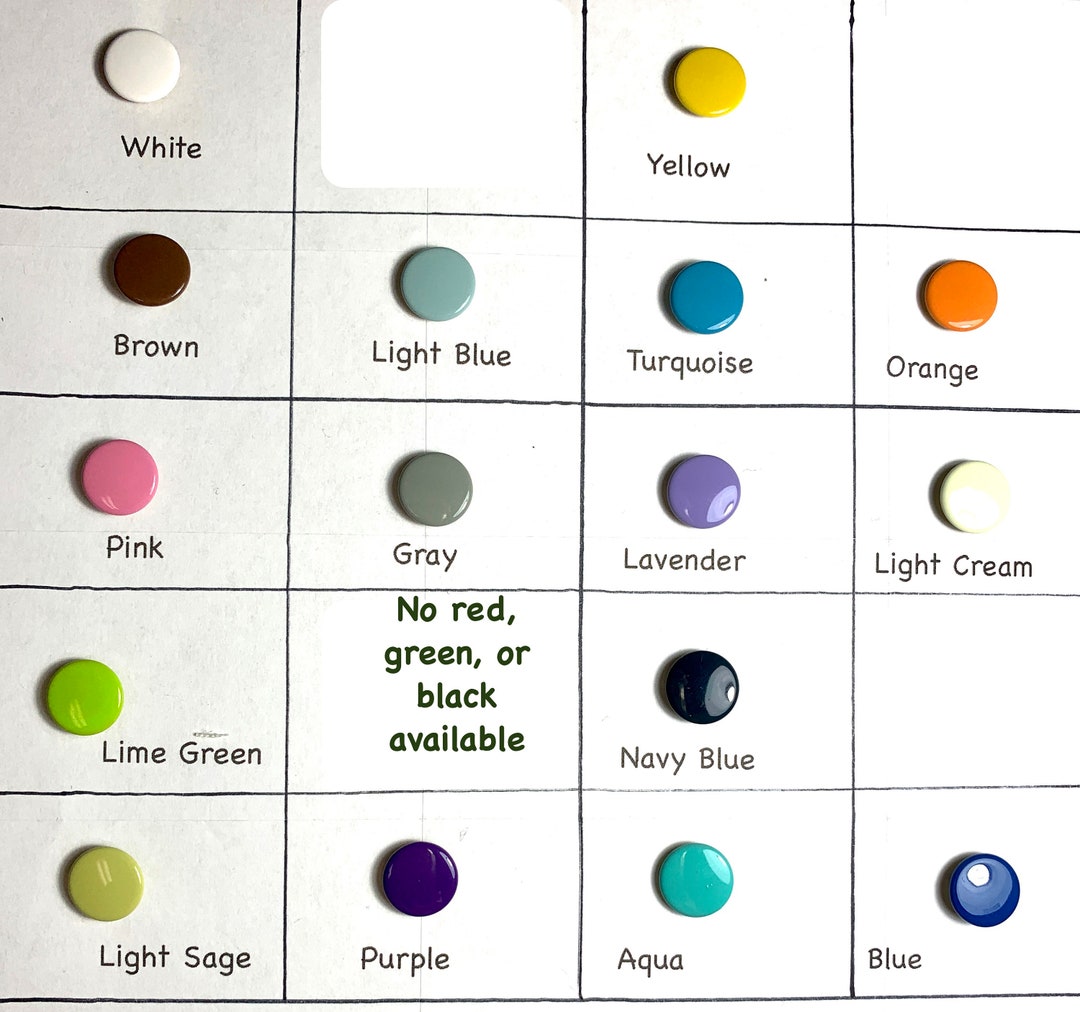 50 Sets Colored Gripper Snaps Size 16 11 Mm No Sew Fasteners - Etsy