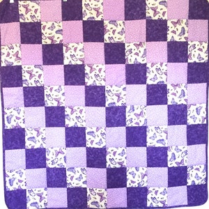 Girl Quilt With Purple Butterflies - Etsy