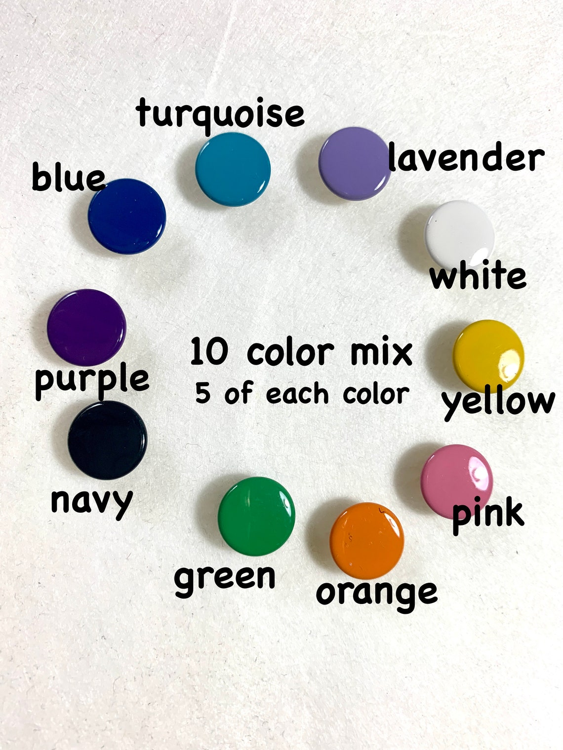 50 Sets Colored Gripper Snaps Size 16 11 Mm No Sew Fasteners - Etsy