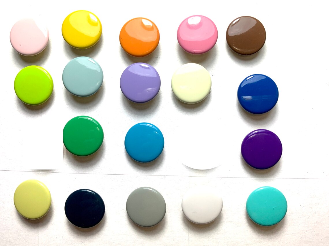50 Sets Colored Gripper Snaps Size 16 11 Mm No Sew Fasteners - Etsy