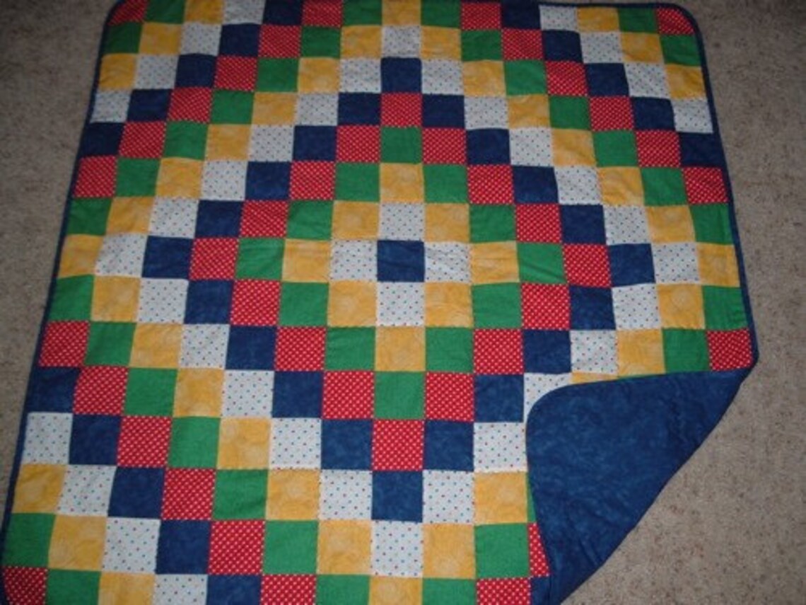 Primary Rainbow Colors Baby Quilt for Boys or Girls | Etsy