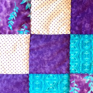 Quilt in Aqua and Purple - Etsy