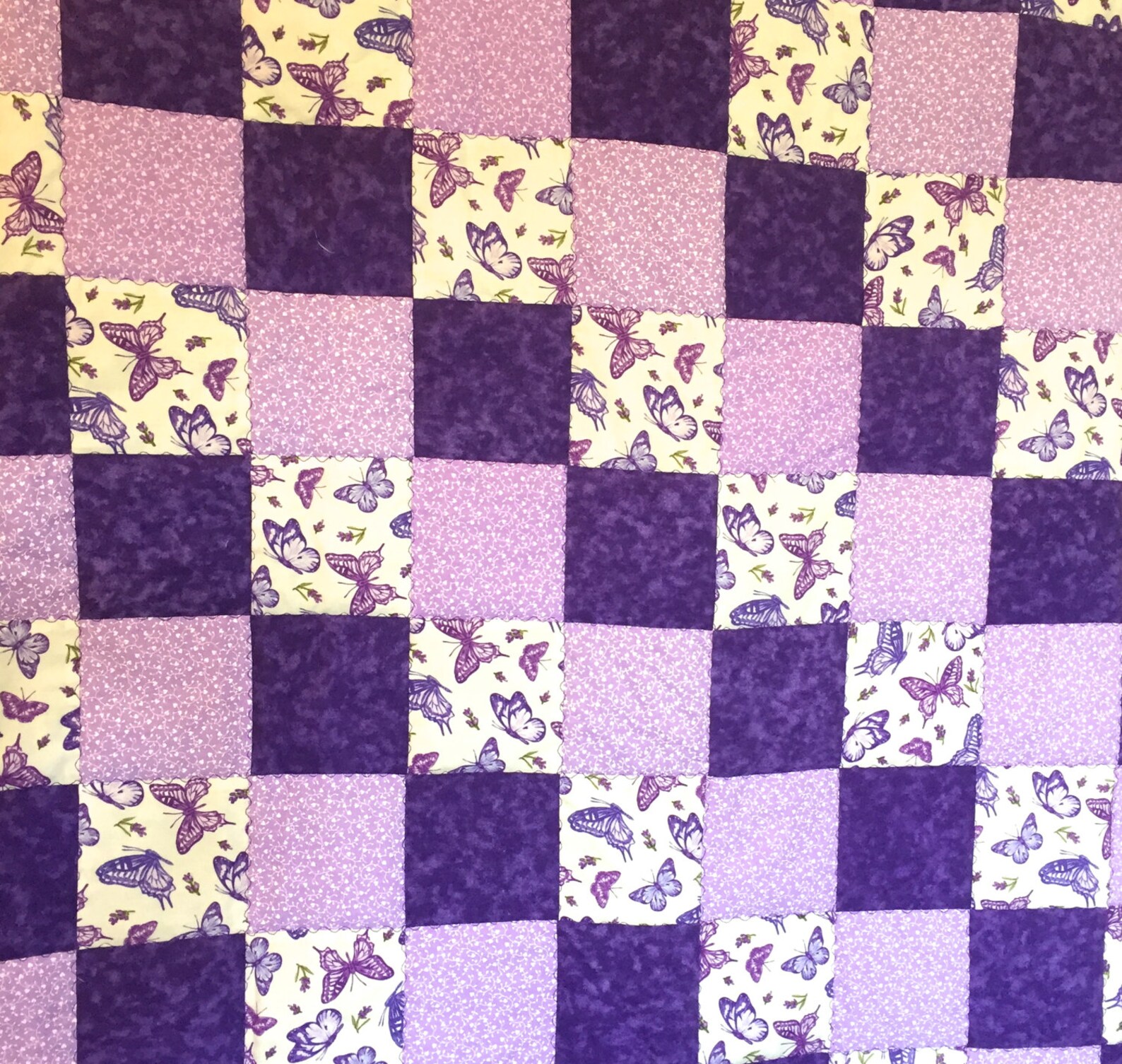 Girl Quilt With Purple Butterflies - Etsy