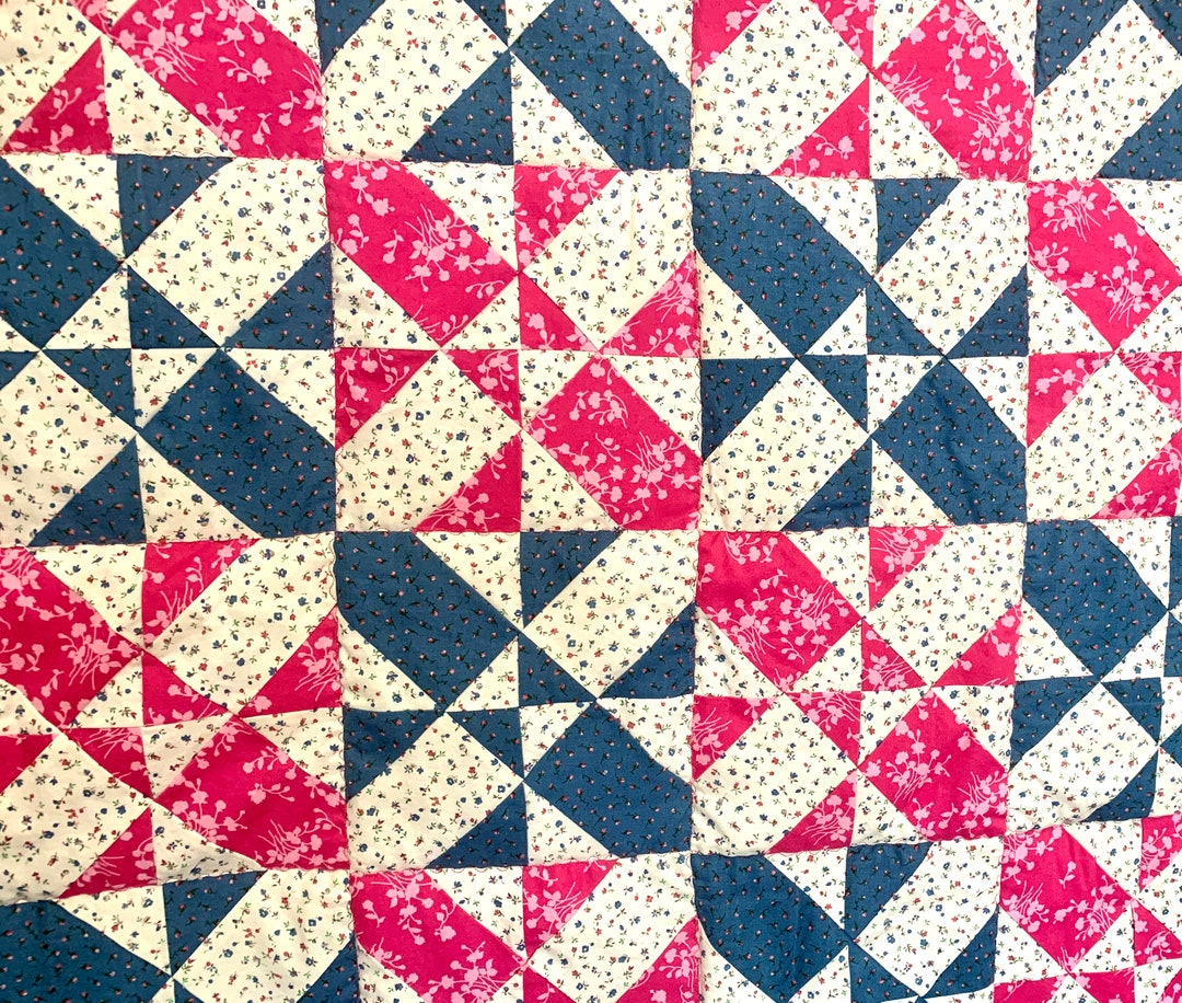 Pink and Blue Quilt for Girls - Etsy