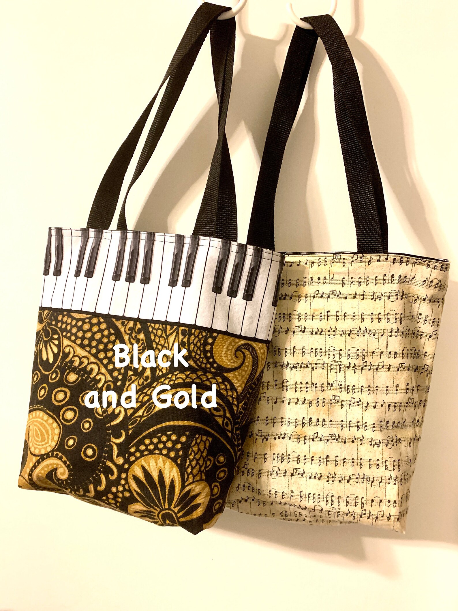 Tote Bag With Piano Keys in Black, and Assorted Colors - Etsy