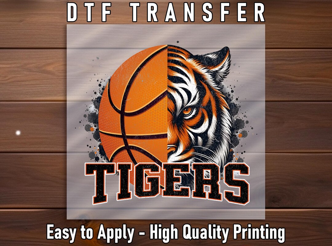 Tigers Basketball DTF Transfer, Custom Sports Design, Ready to Press ...