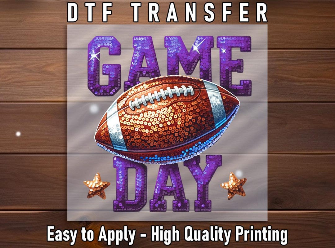 Purple Star Team DTF Transfer: Sequin Style Football Shirt Design - Etsy