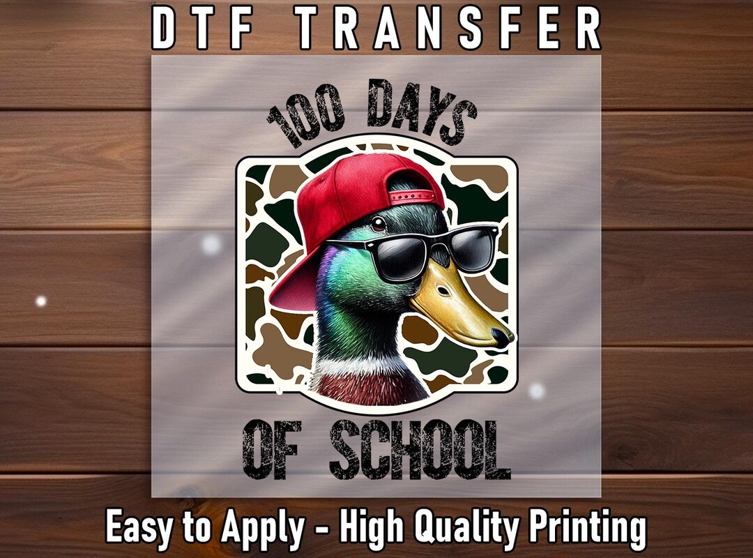 Duck DTF Transfer, Fun School Theme Design With Sunglasses, Ready to ...
