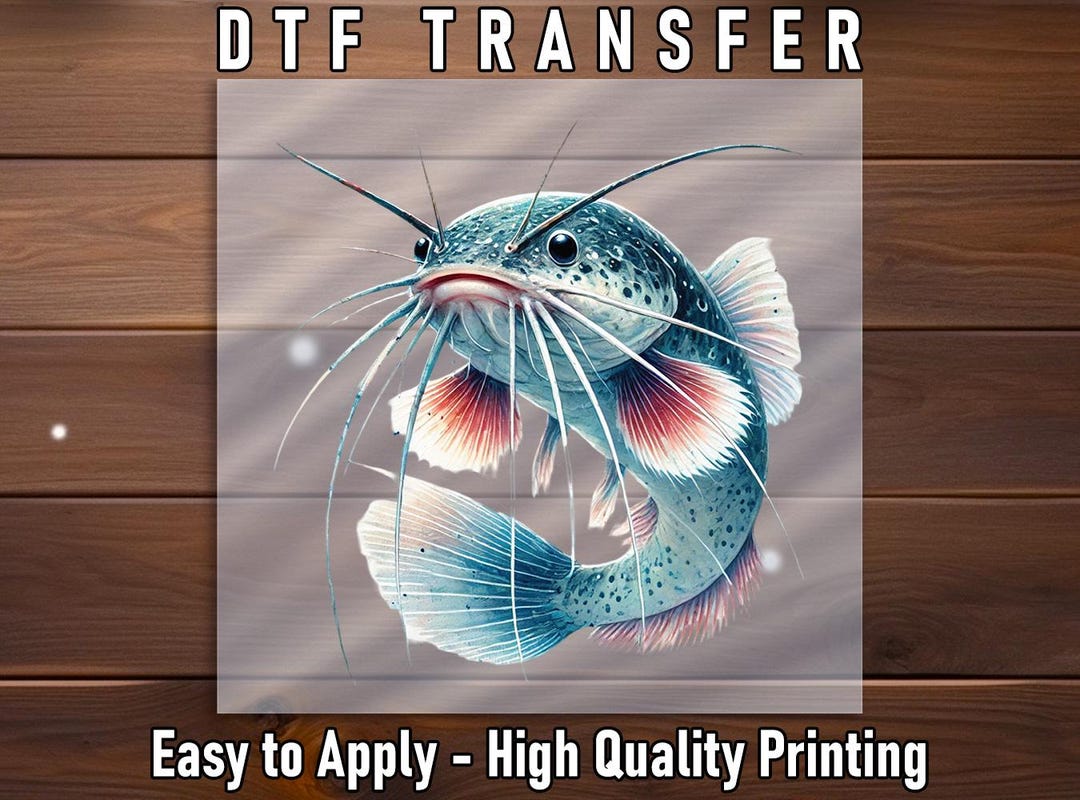 Realistic Catfish DTF Transfer, Fishing Shirt Iron-on, Outdoor ...