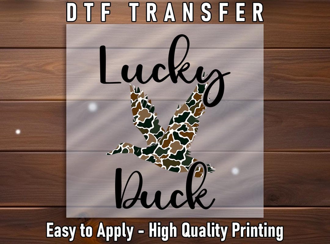 Camouflage Duck DTF Transfer, Simple Silhouette Design for Shirts ...