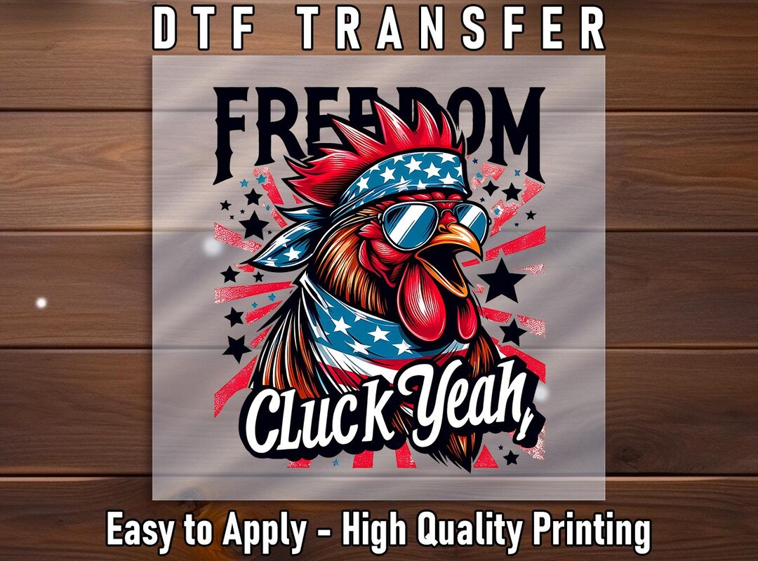 Freedom Chicken DTF Transfer: Patriotic Rooster With USA Bandana - Etsy