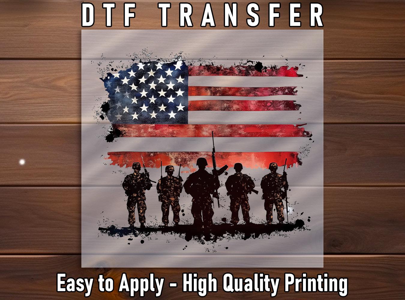 Military Soldier USA Flag DTF Transfer: Patriotic Memorial Shirt - Etsy