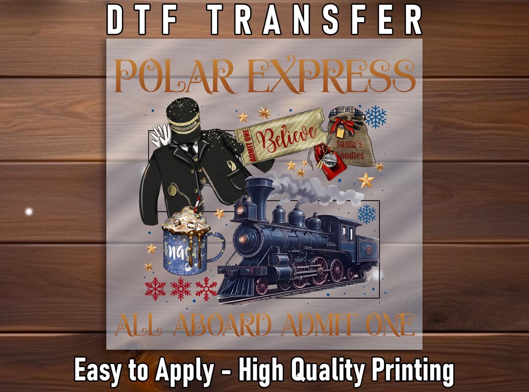 Polar Express DTF Transfer, Train Conductor Design, Holiday Iron-on - Etsy