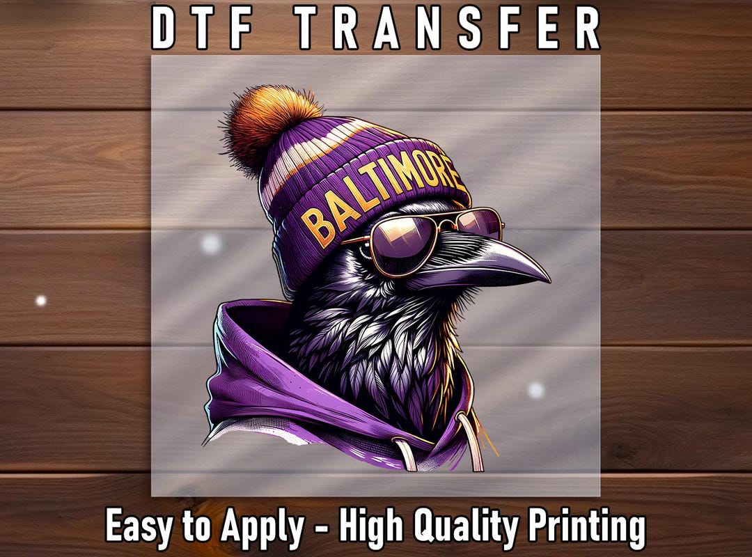 Baltimore Raven DTF Transfer: Mascot Design for Apparel - Etsy