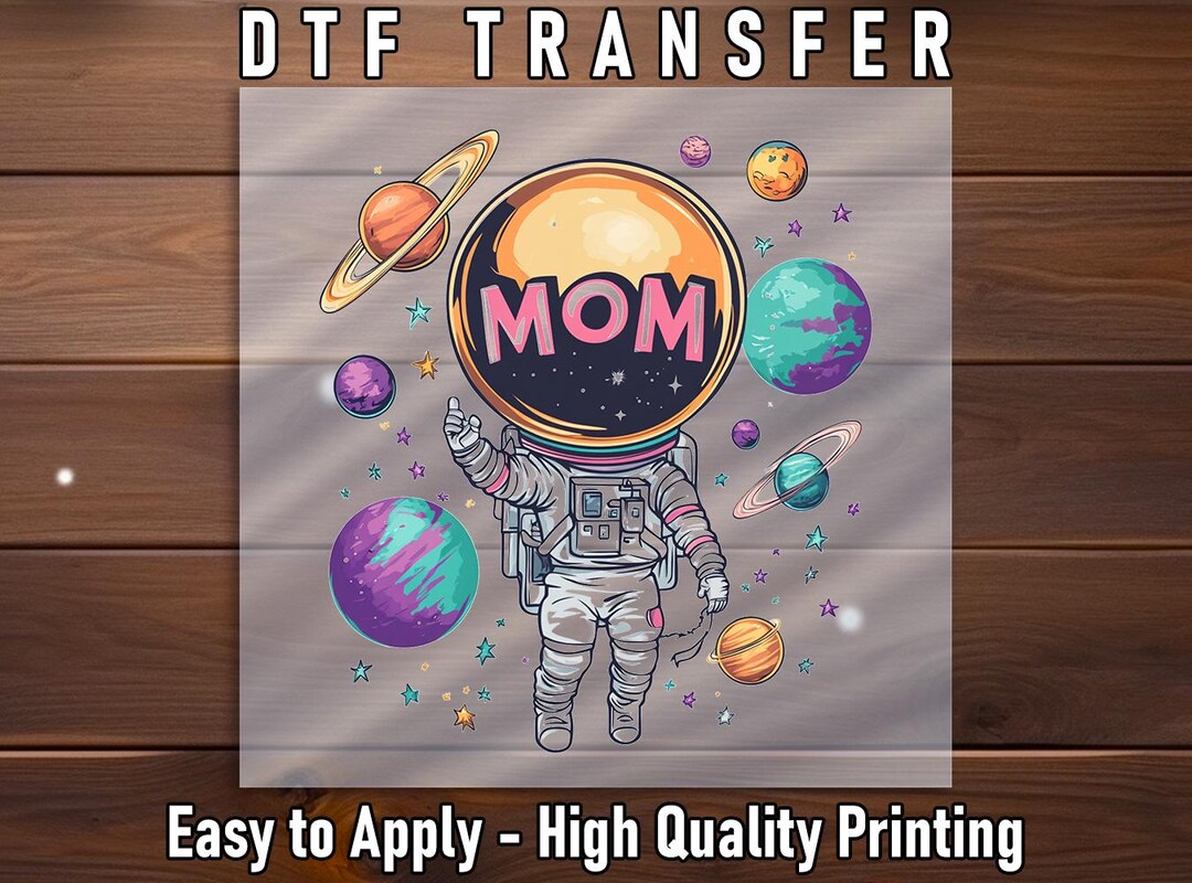 Space Mom Dtf Transfer, Retro Galaxy Astronaut Art Surrounded by ...