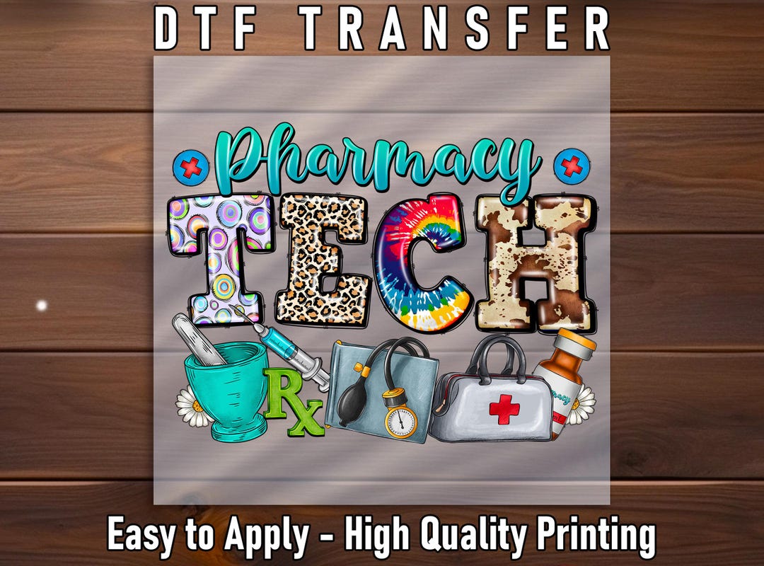 Pharmacy Tech DTF Transfer: Medical Icons DIY Iron-on - Etsy