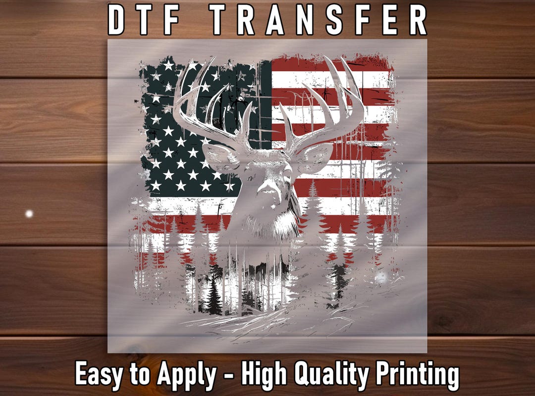 Patriotic Deer DTF Transfer: USA Flag Hunting Design - Etsy
