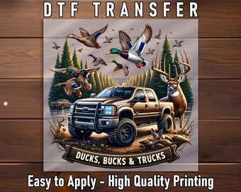 Hunting, Fishing, Farming DTF Transfer, Dynamic Outdoor Graphics, Perfect for Custom Apparel ...