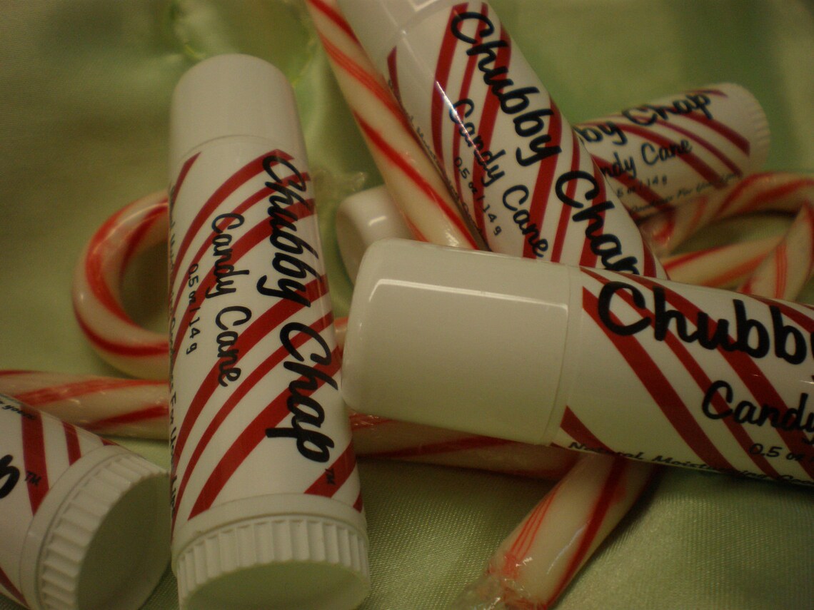 Candy Cane Chubby Chap Giant .5 Oz Natural Lip Balm - Etsy