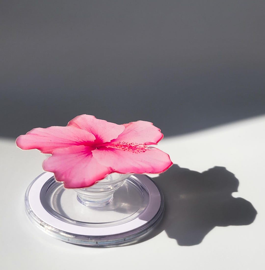 Pink Hibiscus Magsafe Popsocket – Tropical Flower Phone Grip | Floral ...