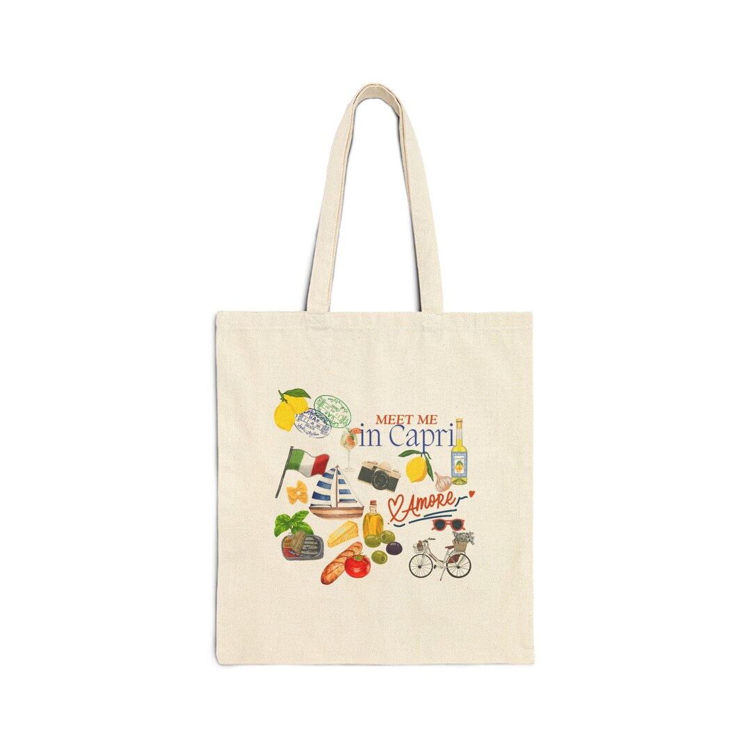 Cotton Canvas Tote Bag Italian Summer - Etsy