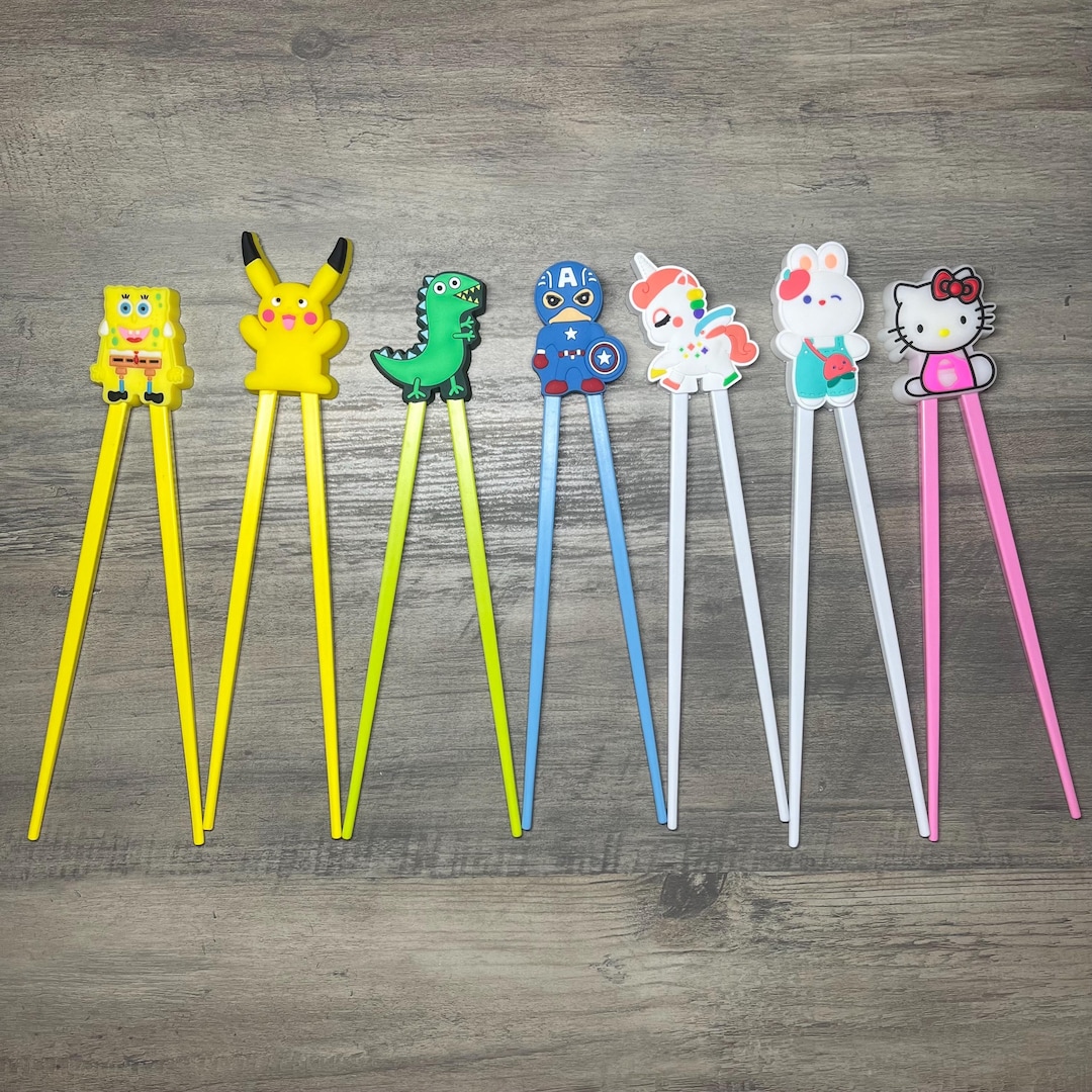 Learning Chopstick With Cartoon Character, Plastic Chopstick, Fun ...